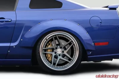 2005 2009 Ford Mustang Duraflex Circuit Wide Body 75MM Rear Fender Flares 2 Piece