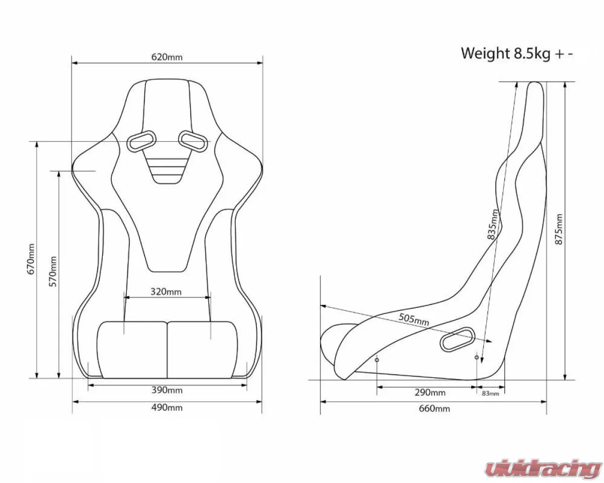 Braum Racing Falcon Series Fixed Back Seat Blue/Black BRR9-BUBS