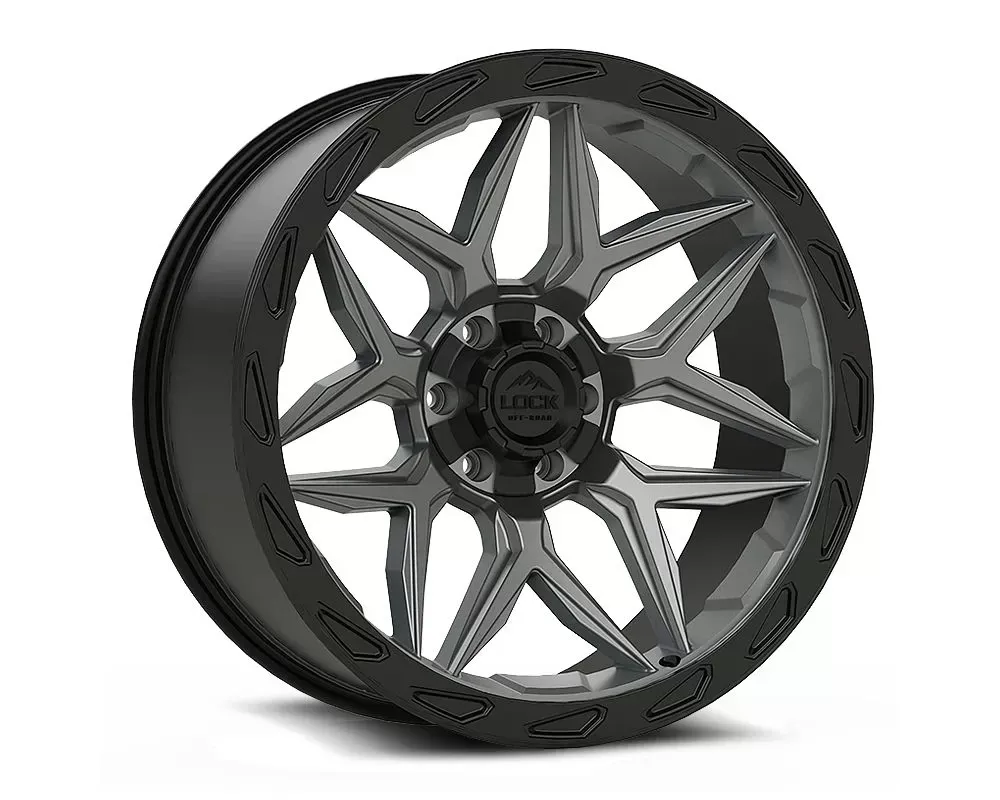 Lock Off-Road Matrix Wheel 17x9 6x135|6x139.7 0mm Matte Grey w/ Matte ...