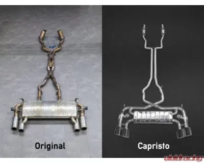 Capristo Exhaust Valved Exhaust with Sports Cats 100 Cell and x Pipe FOR OE Actuators for Jaguar F Type V8 S 2013 2016 02JA02803001